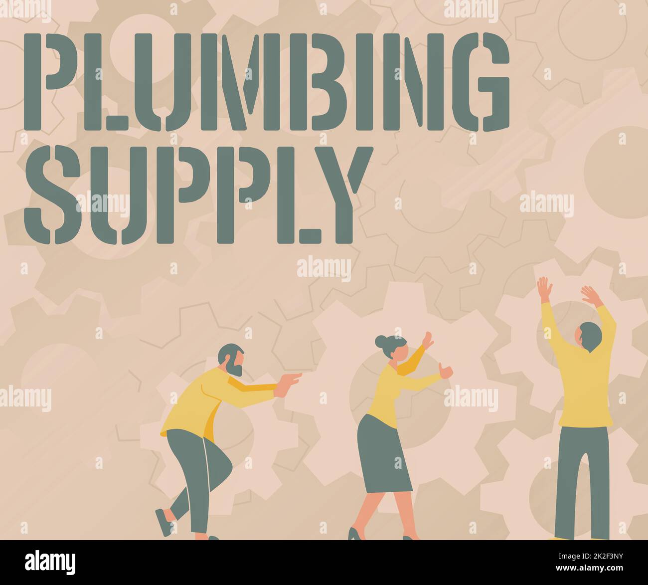 Sign displaying Plumbing Supply. Business concept tubes or pipes ...
