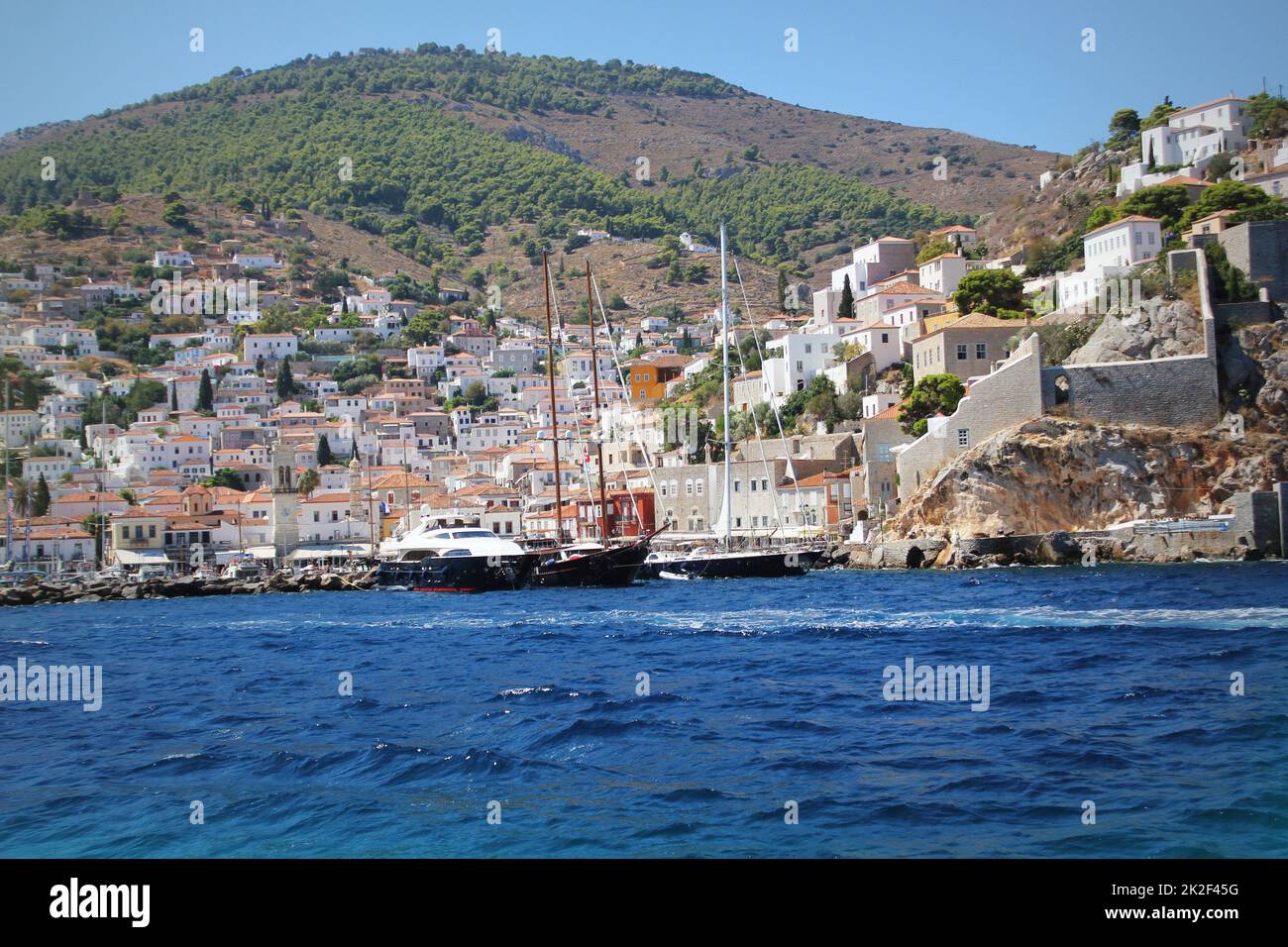 Landscape of Hydra island Saronic Gulf Greece Stock Photo - Alamy