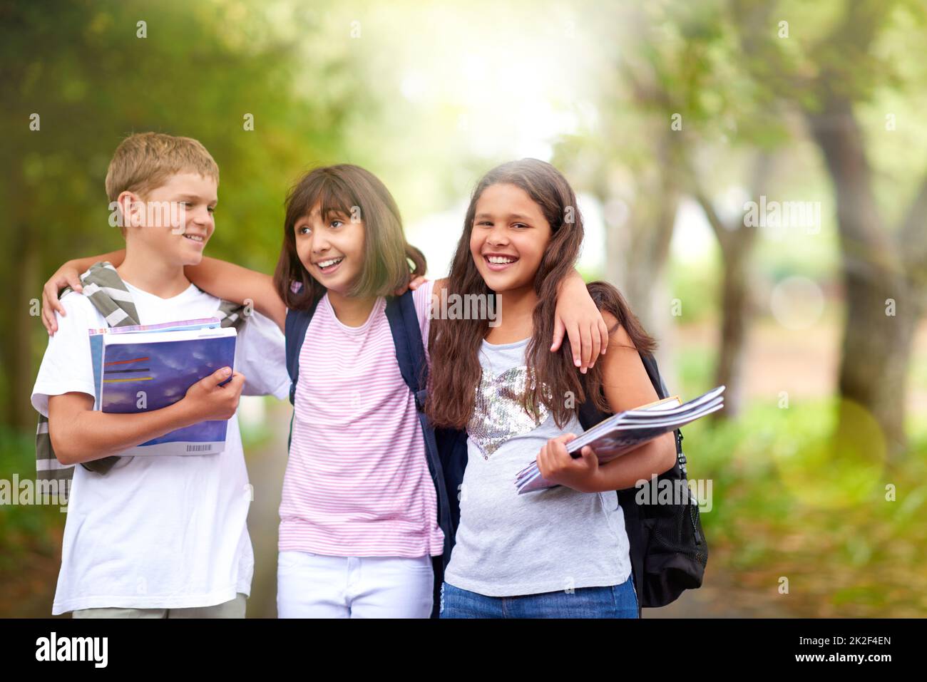 Teen boy and small girl walking school hi-res stock photography and ...