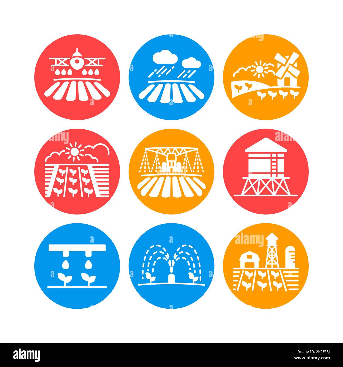 Farm Field glyph icon. Agriculture irrigation sign Stock Photo - Alamy