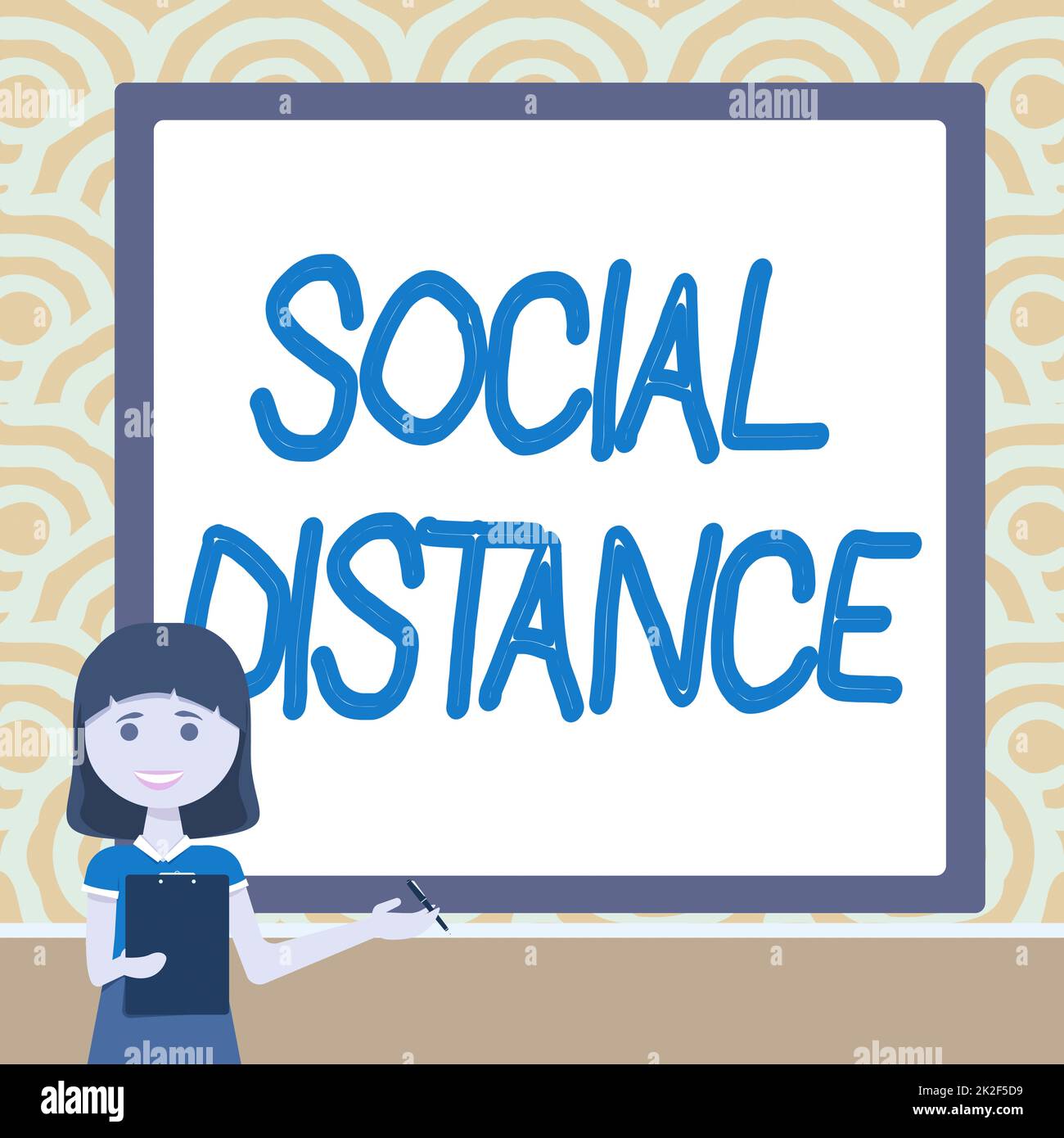 Sign displaying Social Distance. Word for degree of acceptance of ...