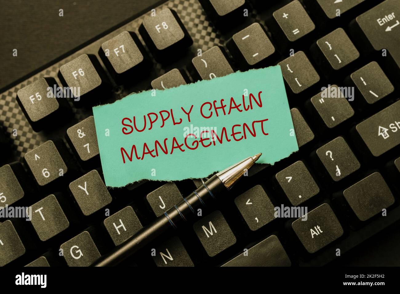 Hand writing sign Supply Chain Management. Business approach management ...