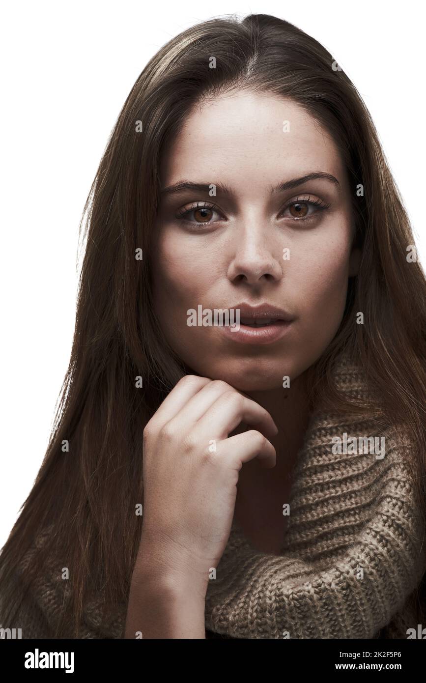 Skin thats softer than soft. Studio shot of a beautiful young woman ...