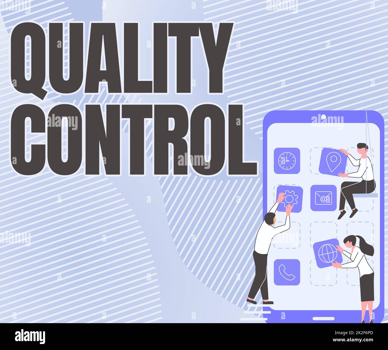 Handwriting text Quality Control. Business idea insure that product or ...