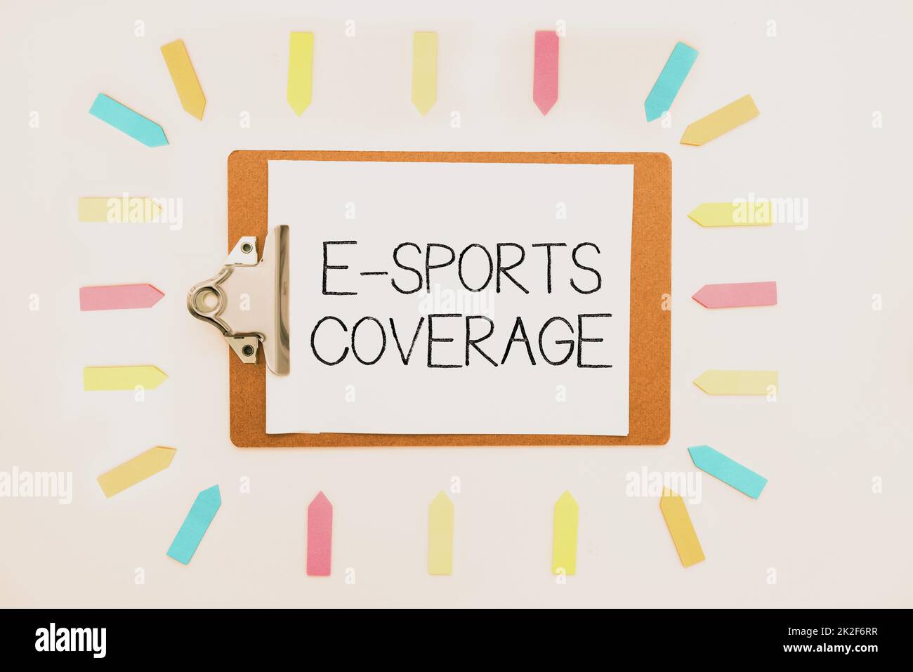 Conceptual caption E Sports Coverage. Business showcase Reporting live ...
