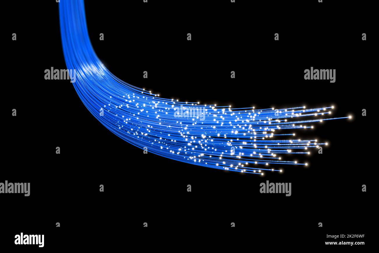 fiber optic cable on black Stock Photo - Alamy