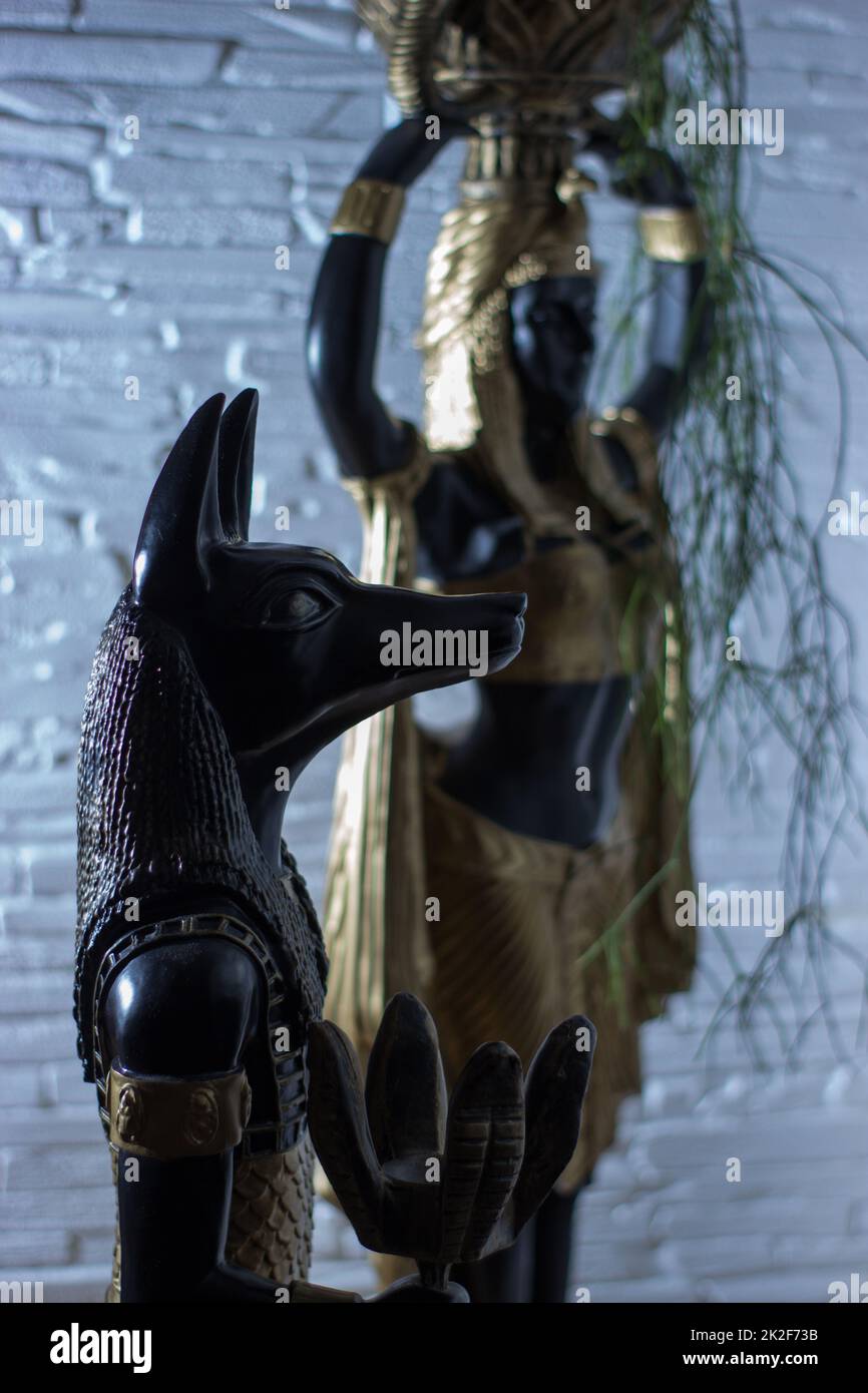 Jackal anubis, Cleopatra's Nubian servant statue 5 Stock Photo - Alamy