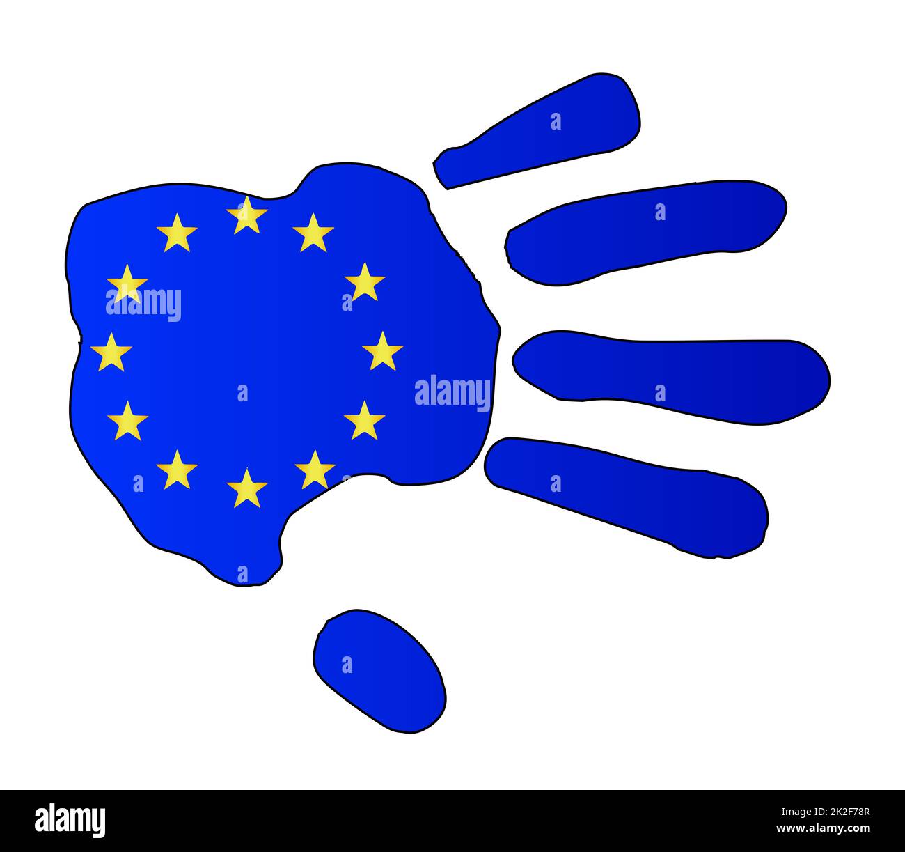 EU Flag Hand Print Silhouette Stock Photo - Alamy