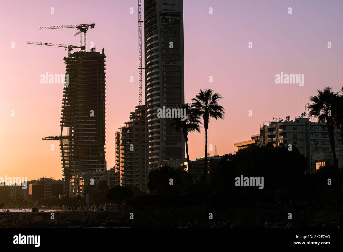 High-rise buildings of Limassol on sunset Stock Photo - Alamy