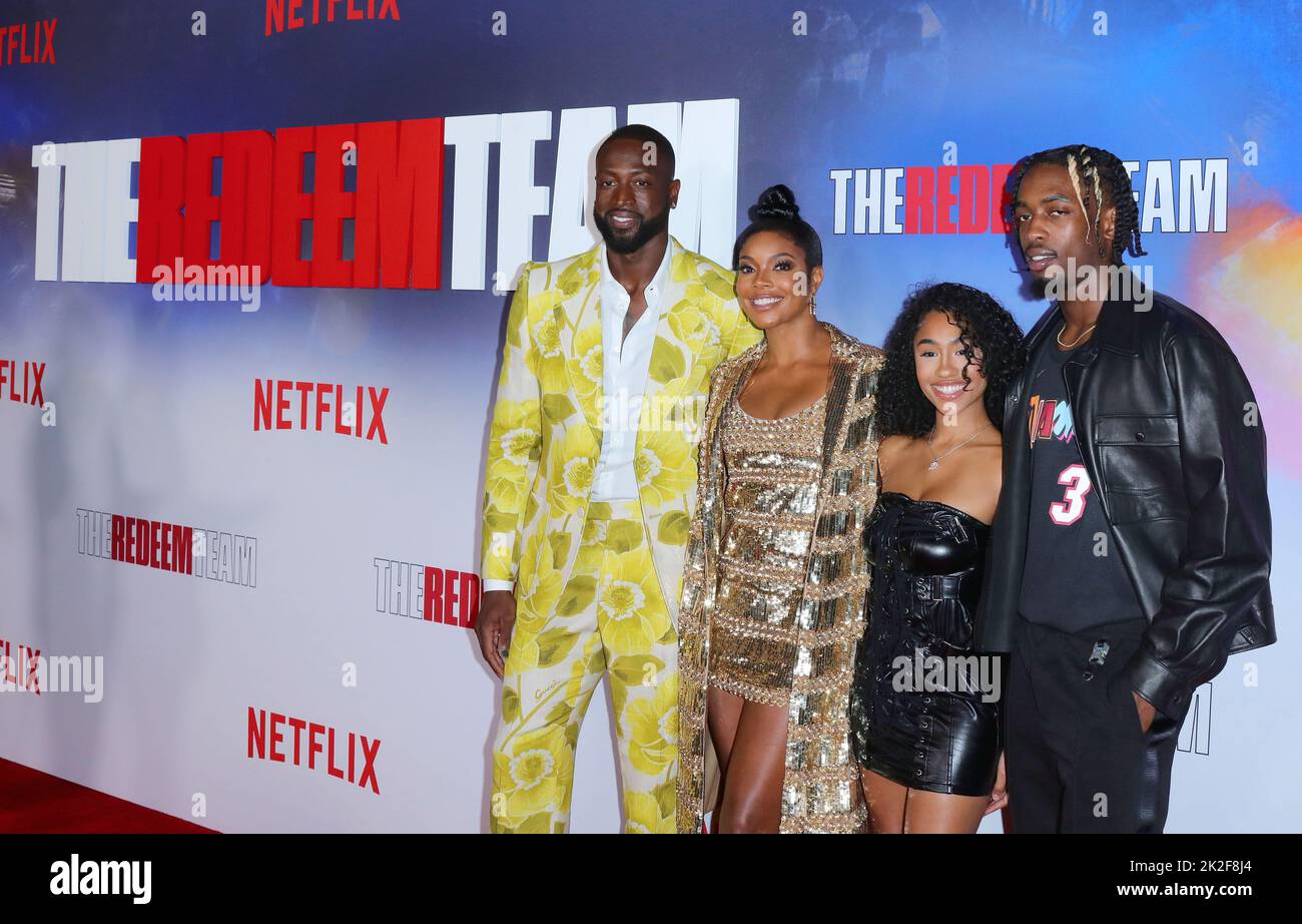 Hollywood, USA. 22nd Sep, 2022. Dwyane Wade, Gabrielle Union, Zaire ...