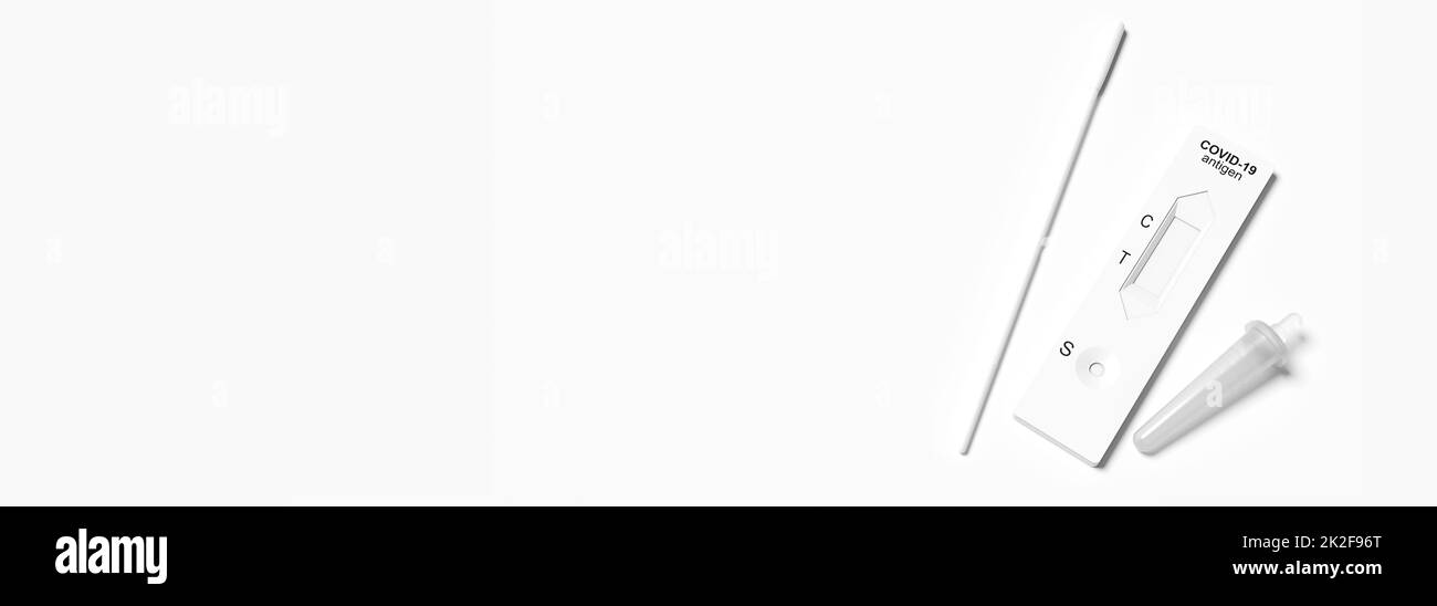 Corona virus antigen fast test. Lab card kit test for COVID-19. 3d ...