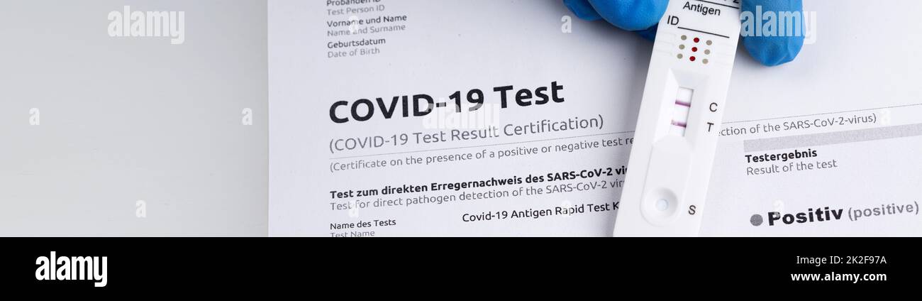Positive test result by using rapid test device for COVID-19 Stock ...