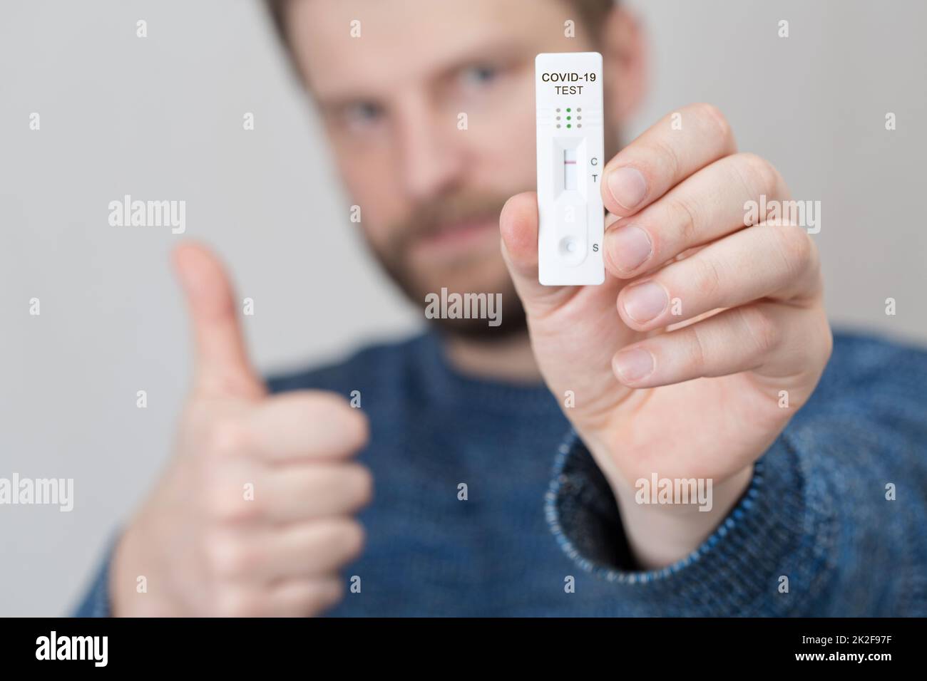 Negative test result by using rapid test device for COVID-19 Stock ...