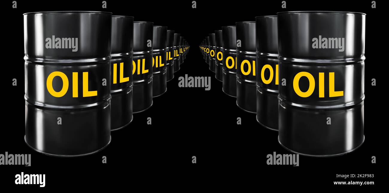 Oil industry concept with oil petrol barrel. 3D Illustration Stock ...
