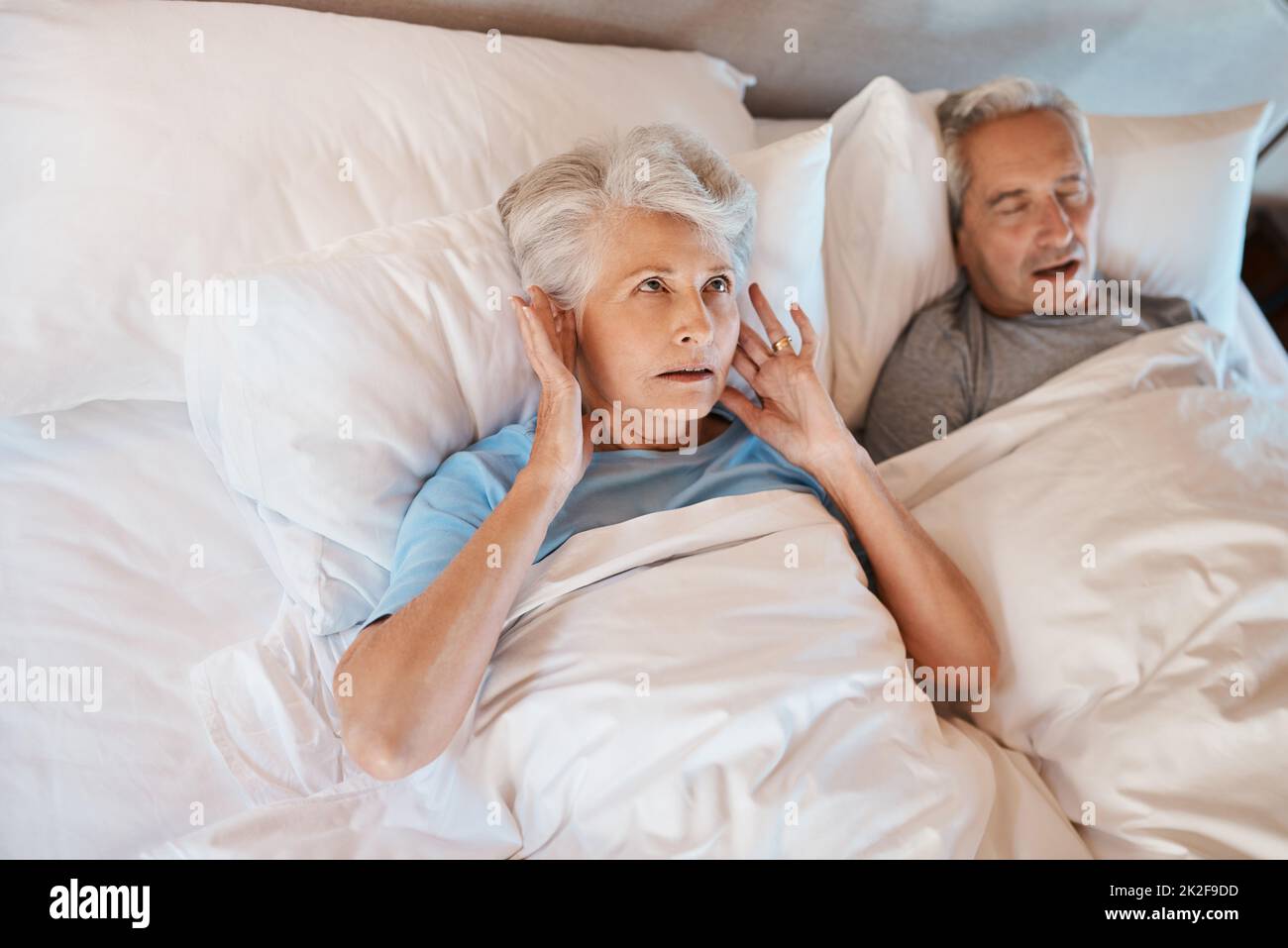 Old man people blocking ears hi-res stock photography and images - Alamy