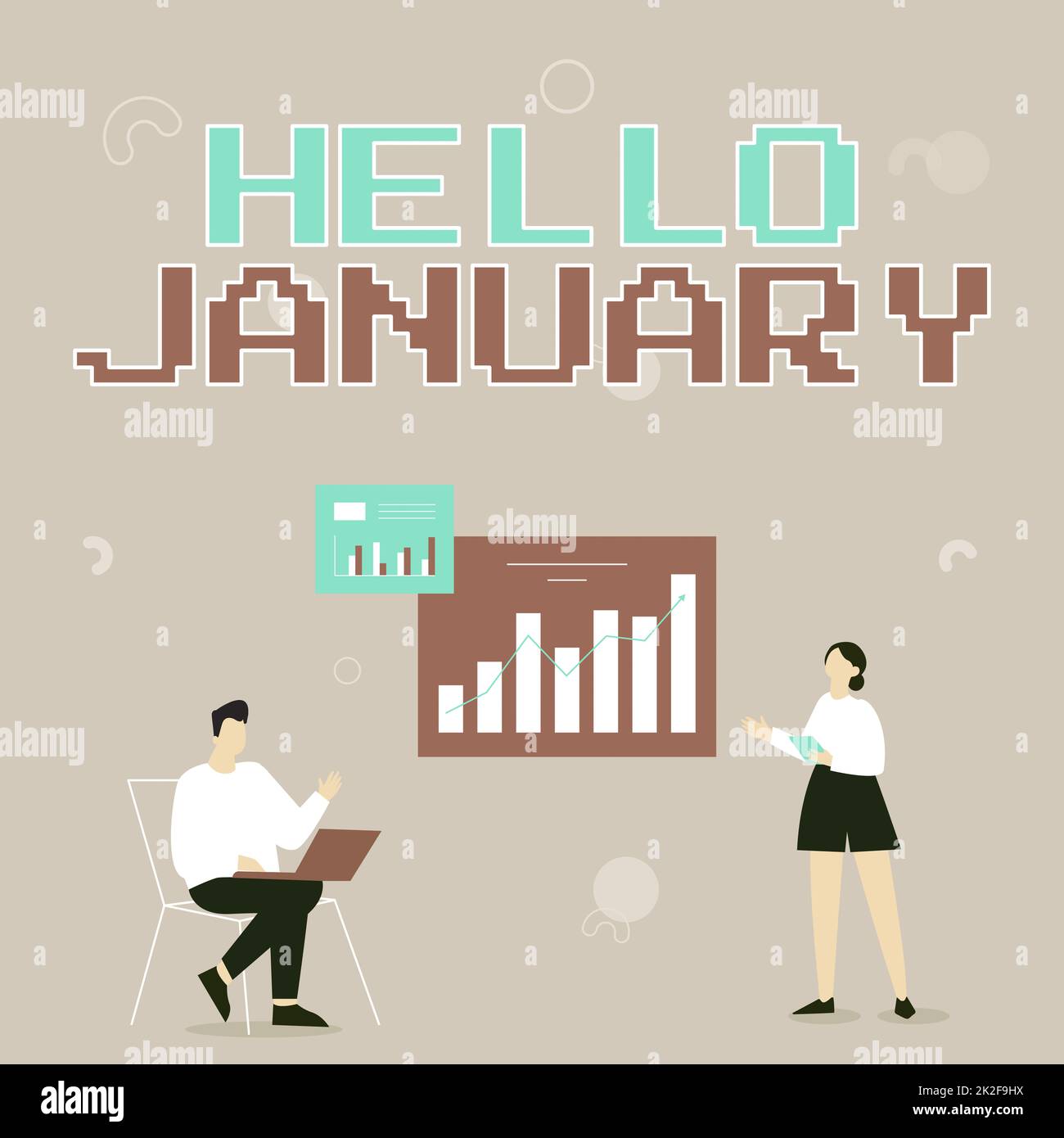 Text sign showing Hello January. Word Written on a greeting or warm ...
