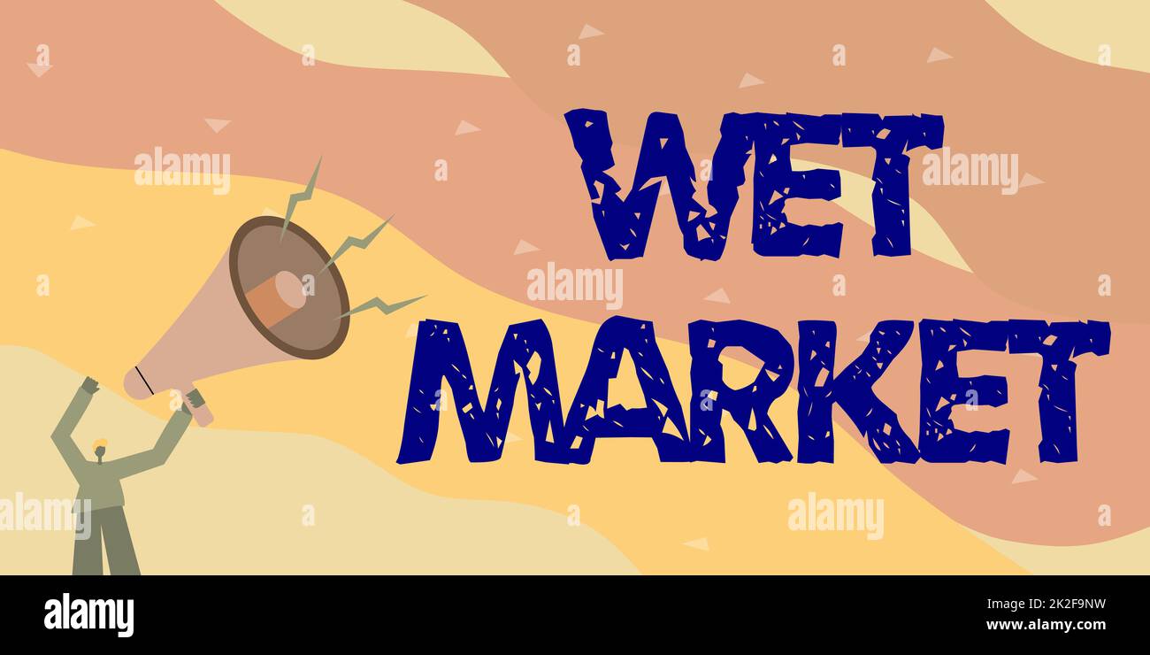 Conceptual display Wet Market. Word Written on Wet Market Illustration ...