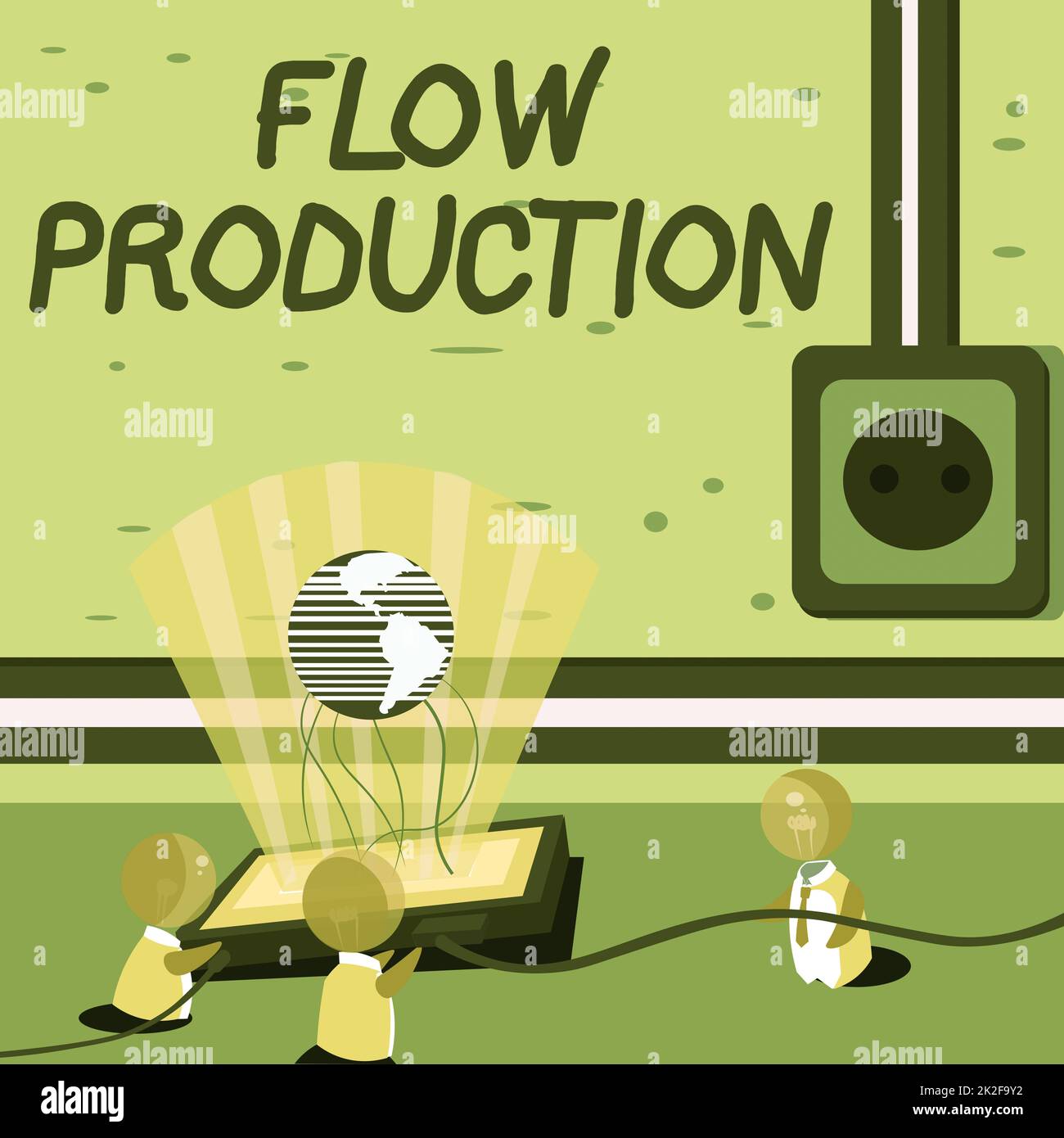Inspiration showing sign Flow Production. Business concept items are ...