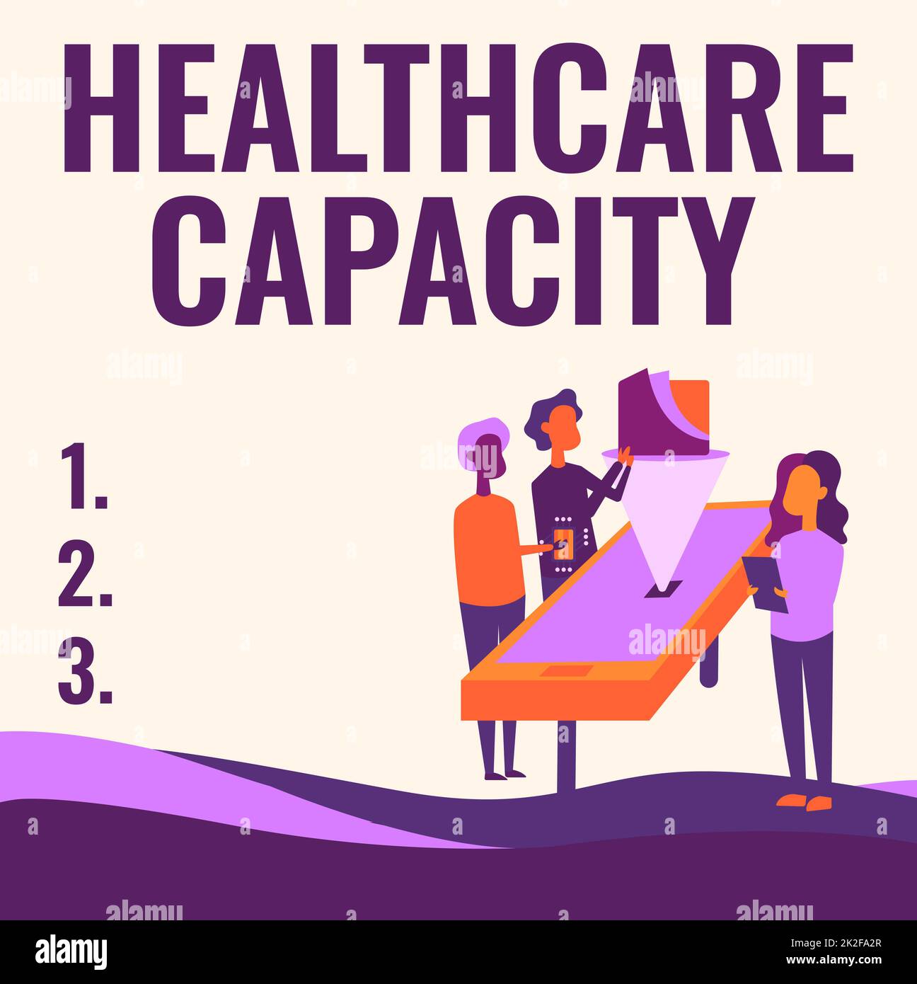 Text caption presenting Healthcare Capacity. Business idea maximum ...