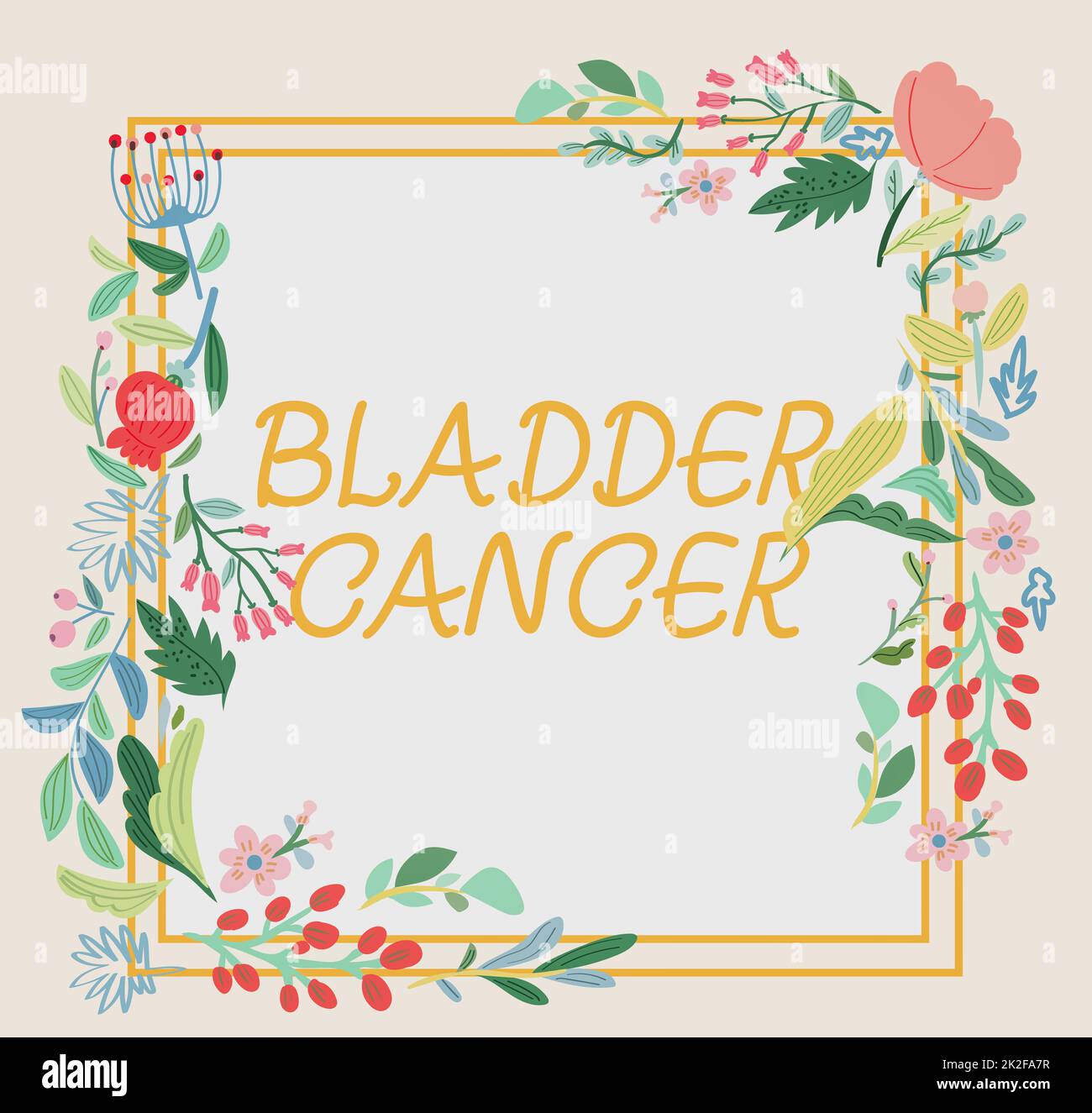 Conceptual caption Bladder Cancer. Word for form of cancer that begins ...