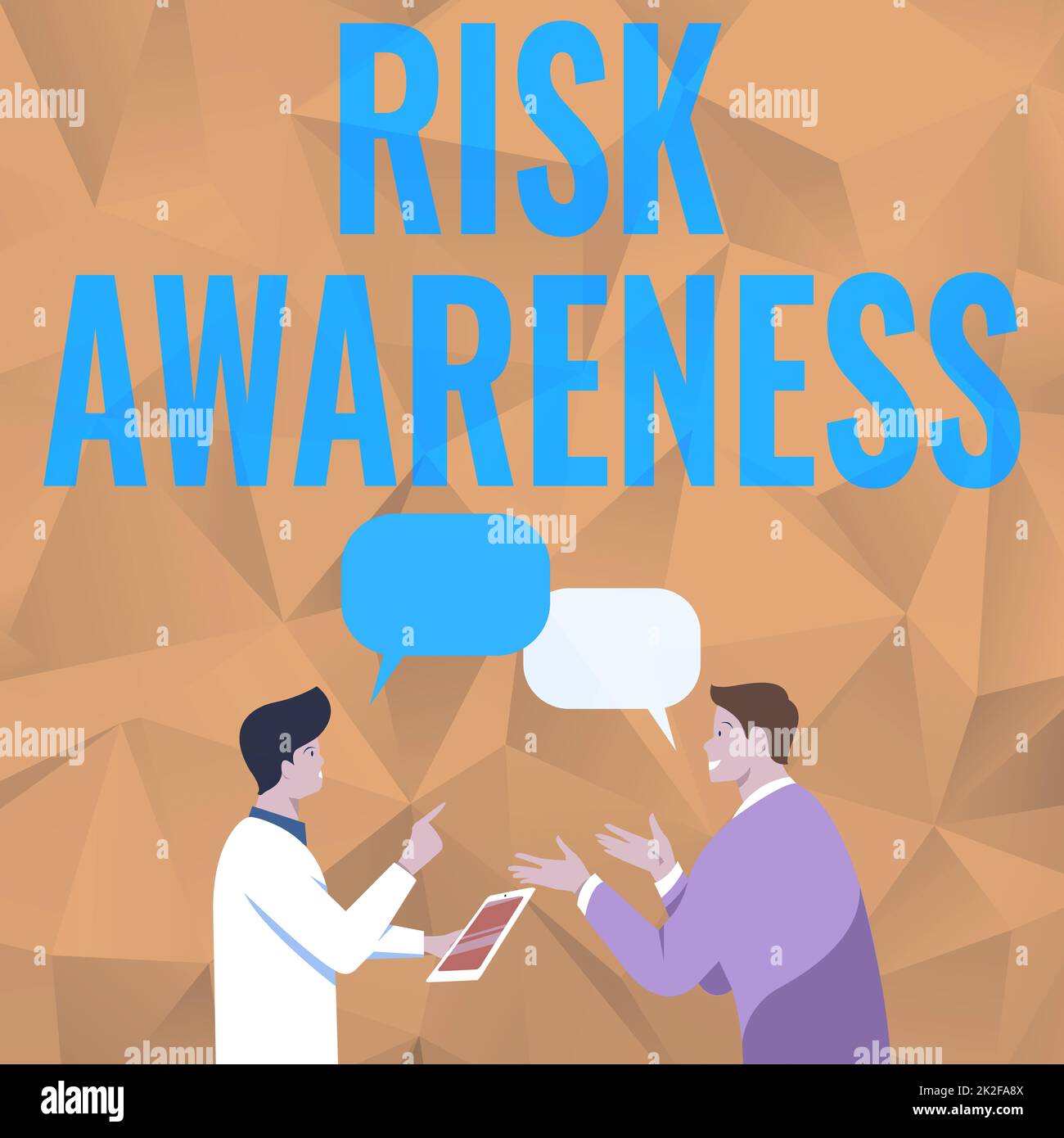 Text caption presenting Risk Awareness. Business overview recognizing ...