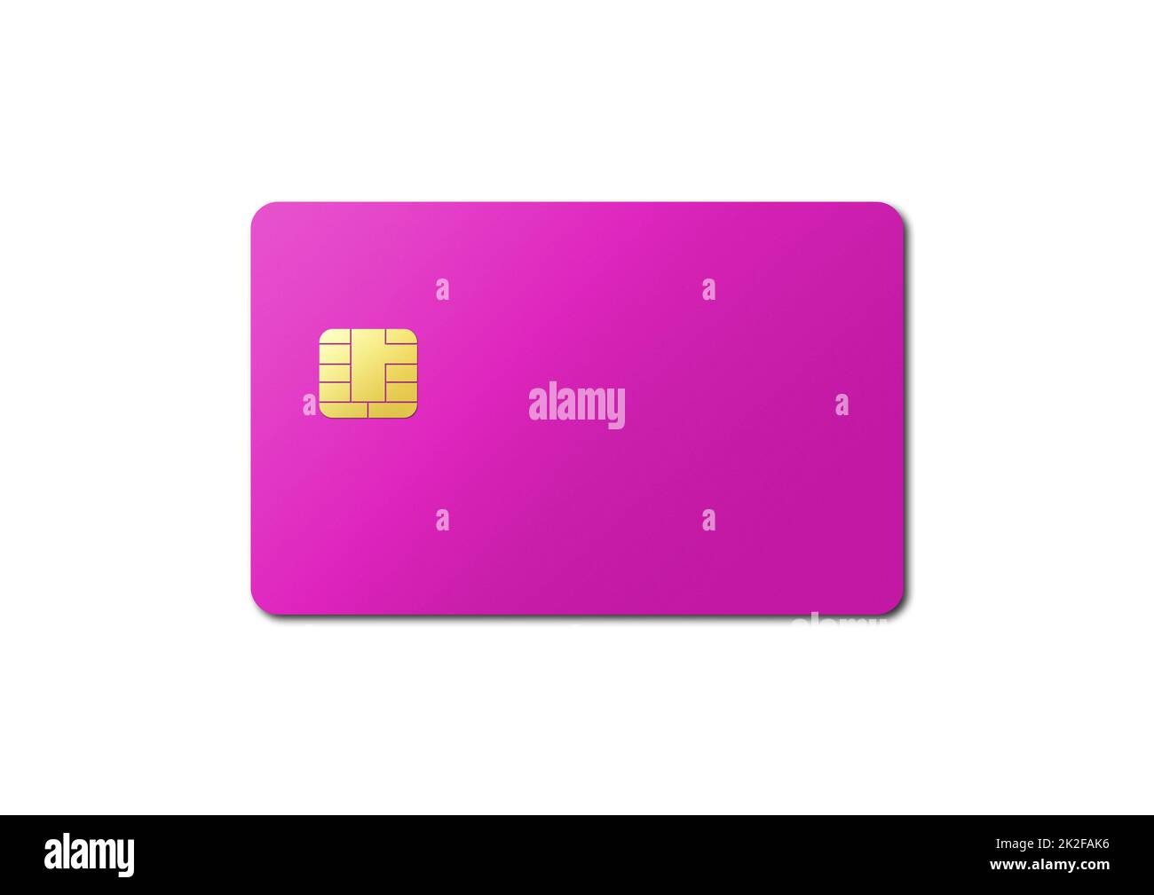 Pink credit card on a white background Stock Photo - Alamy