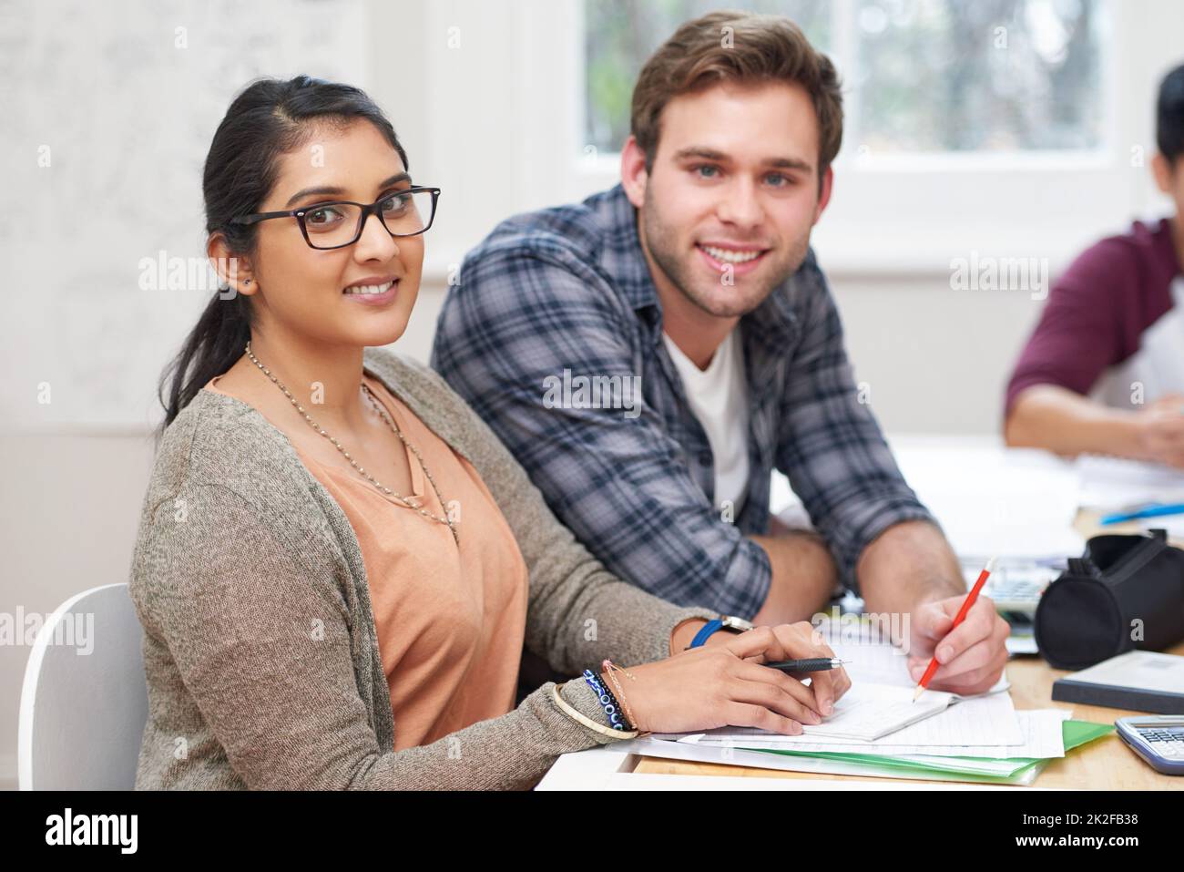 Three students smile hi-res stock photography and images - Alamy