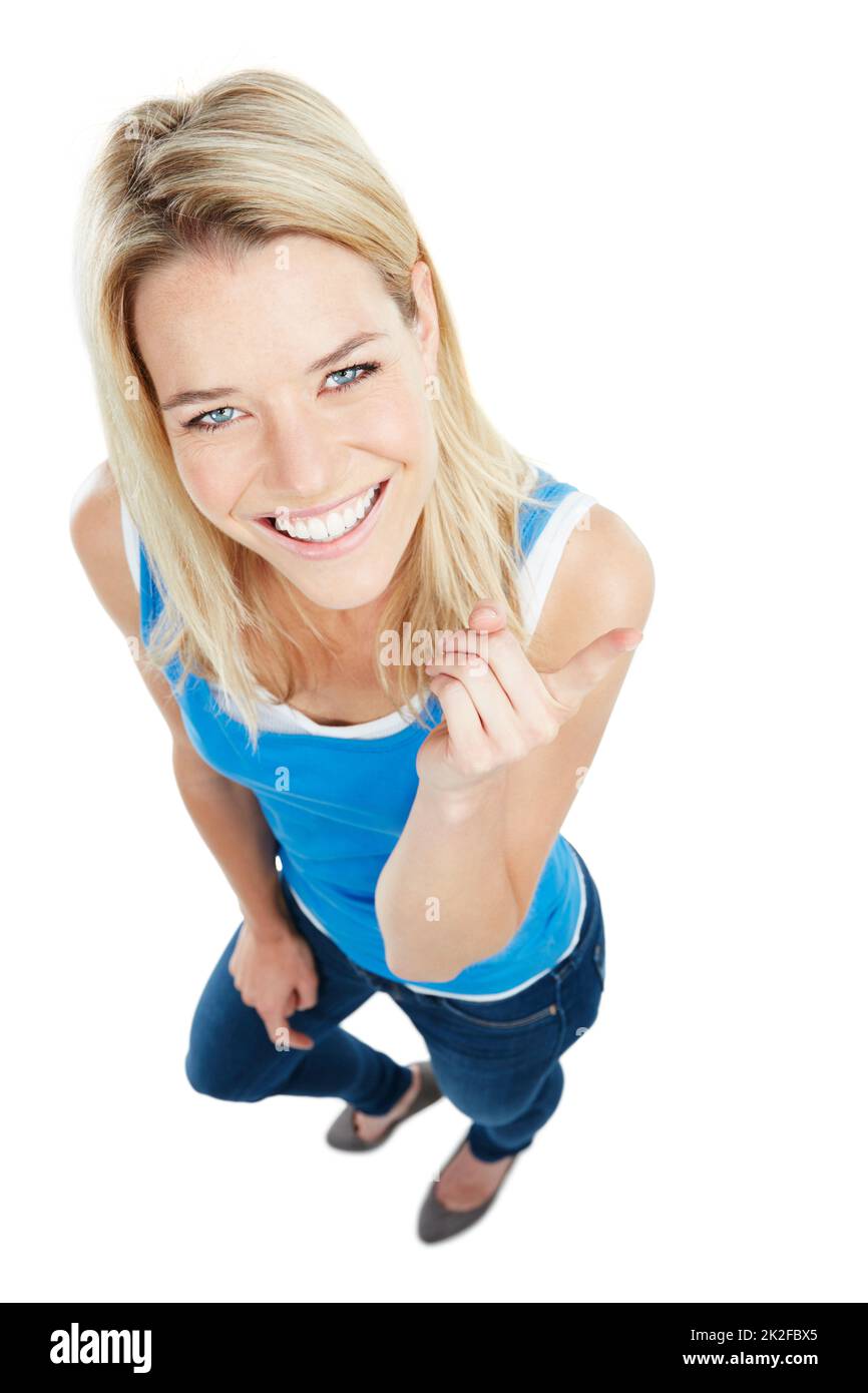 Pointing pose hi-res stock photography and images - Alamy