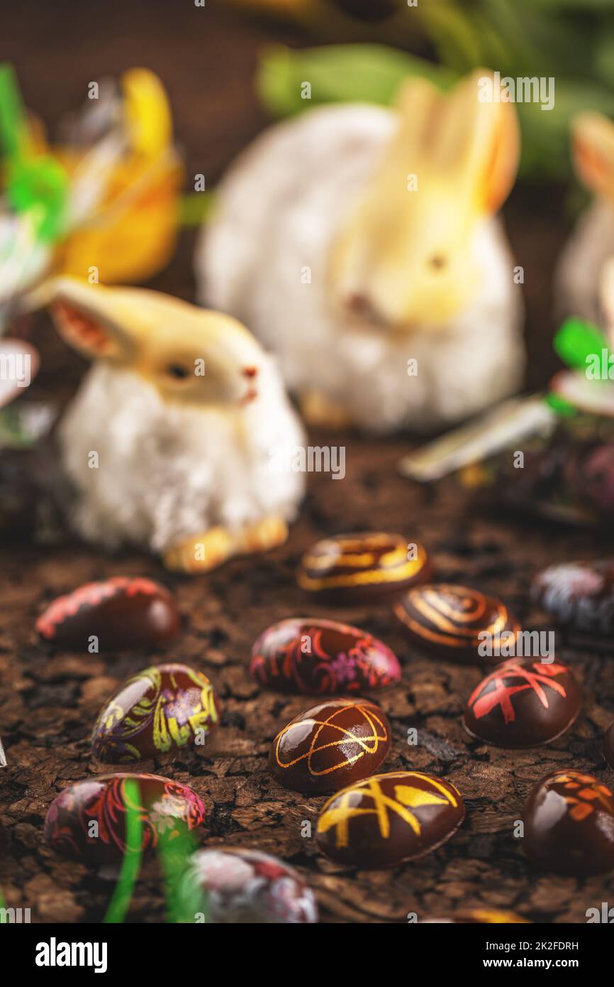 Easter eggs different chocolate hi-res stock photography and images - Alamy