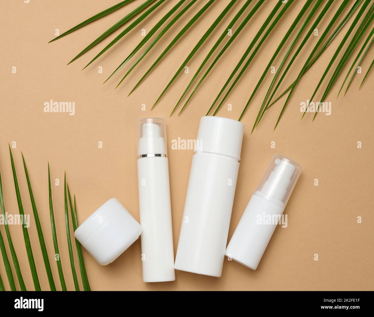 empty white plastic tube, bottle, jar for cosmetics. Packaging for ...