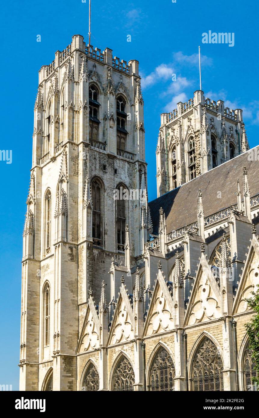 Medieval Gothic cathedral of Brussels, Belgium Stock Photo - Alamy