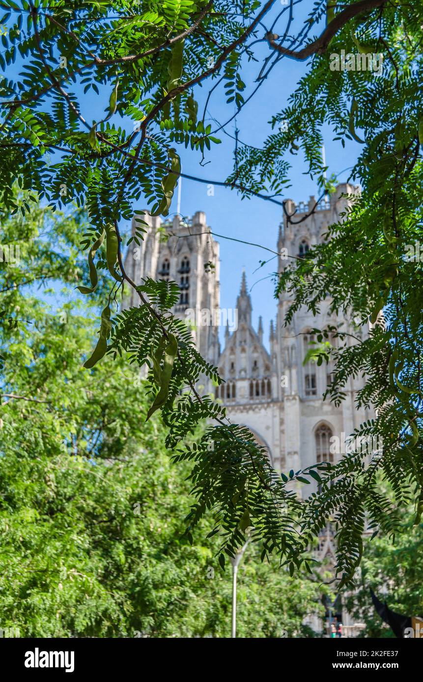 Medieval Gothic cathedral of Brussels, Belgium Stock Photo - Alamy