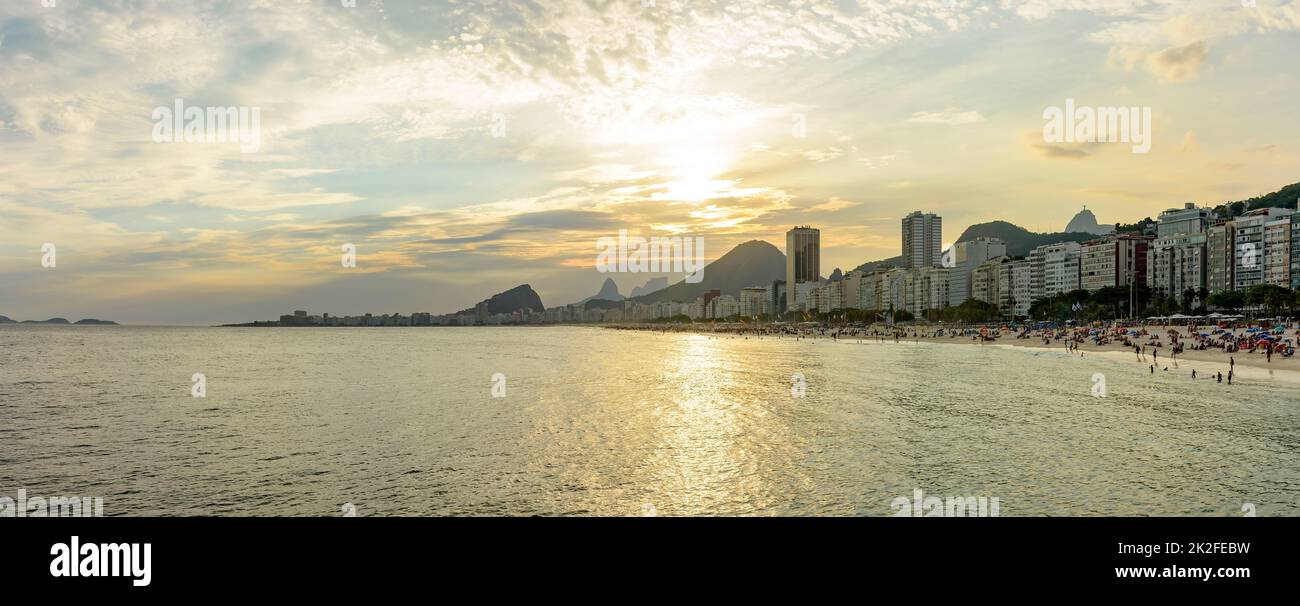 Panoramic view of Leme and Copacabana beaches in Rio de Janeiro Stock ...