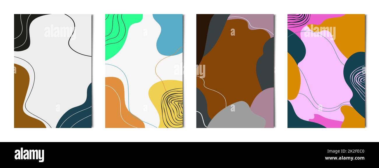 Set of 4 pcs abstract artistic texture backgrounds for advertising ...