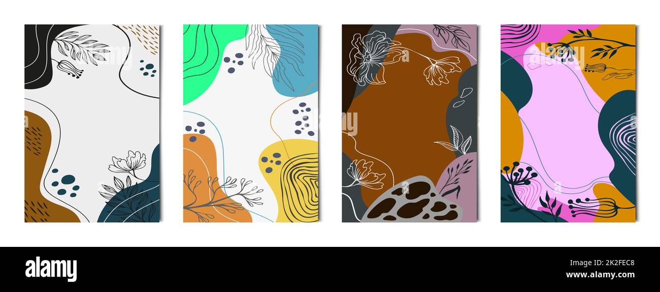 Set of 4 pcs abstract artistic texture backgrounds for advertising ...