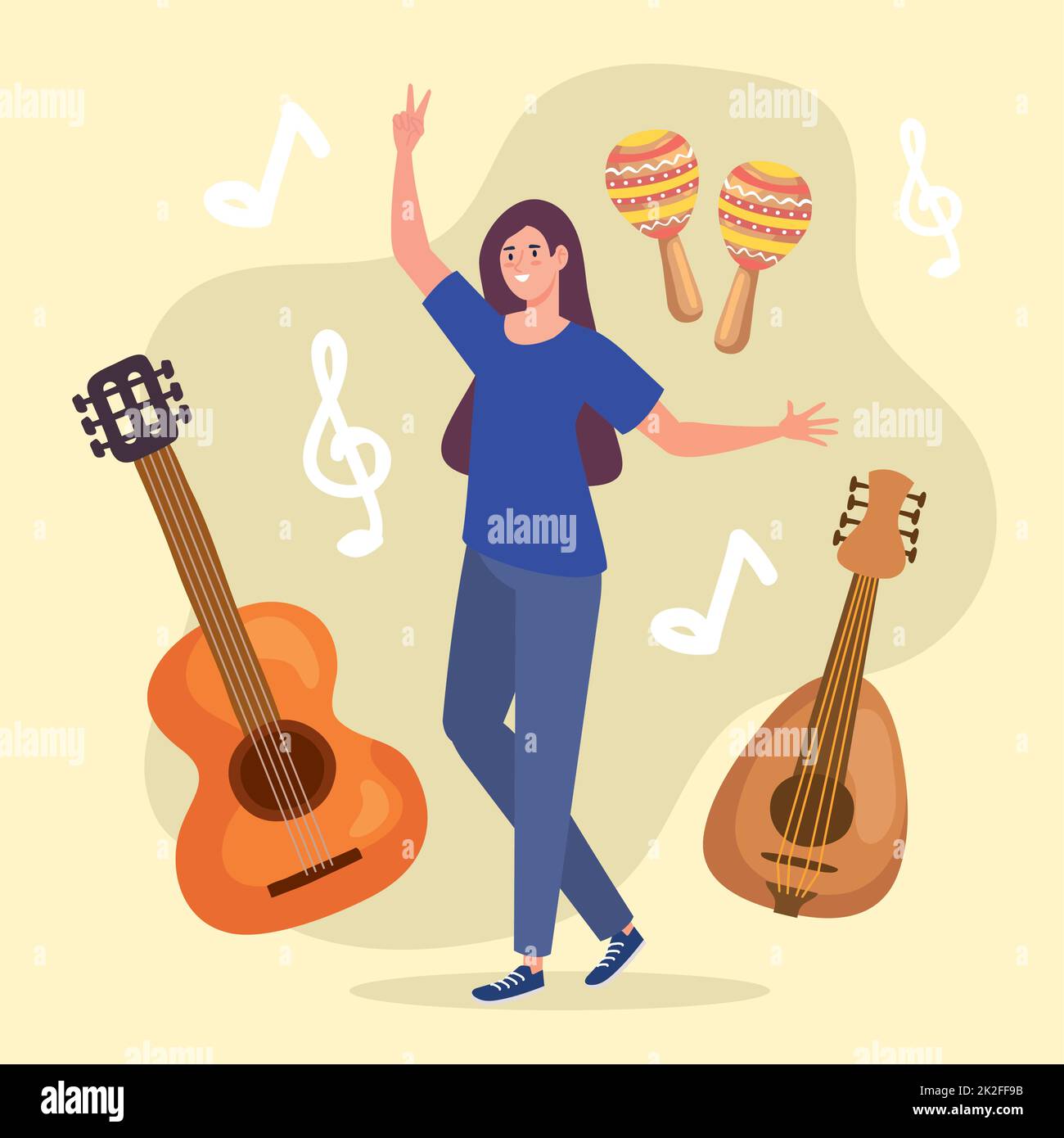 woman dancing with instruments Stock Vector Image & Art - Alamy