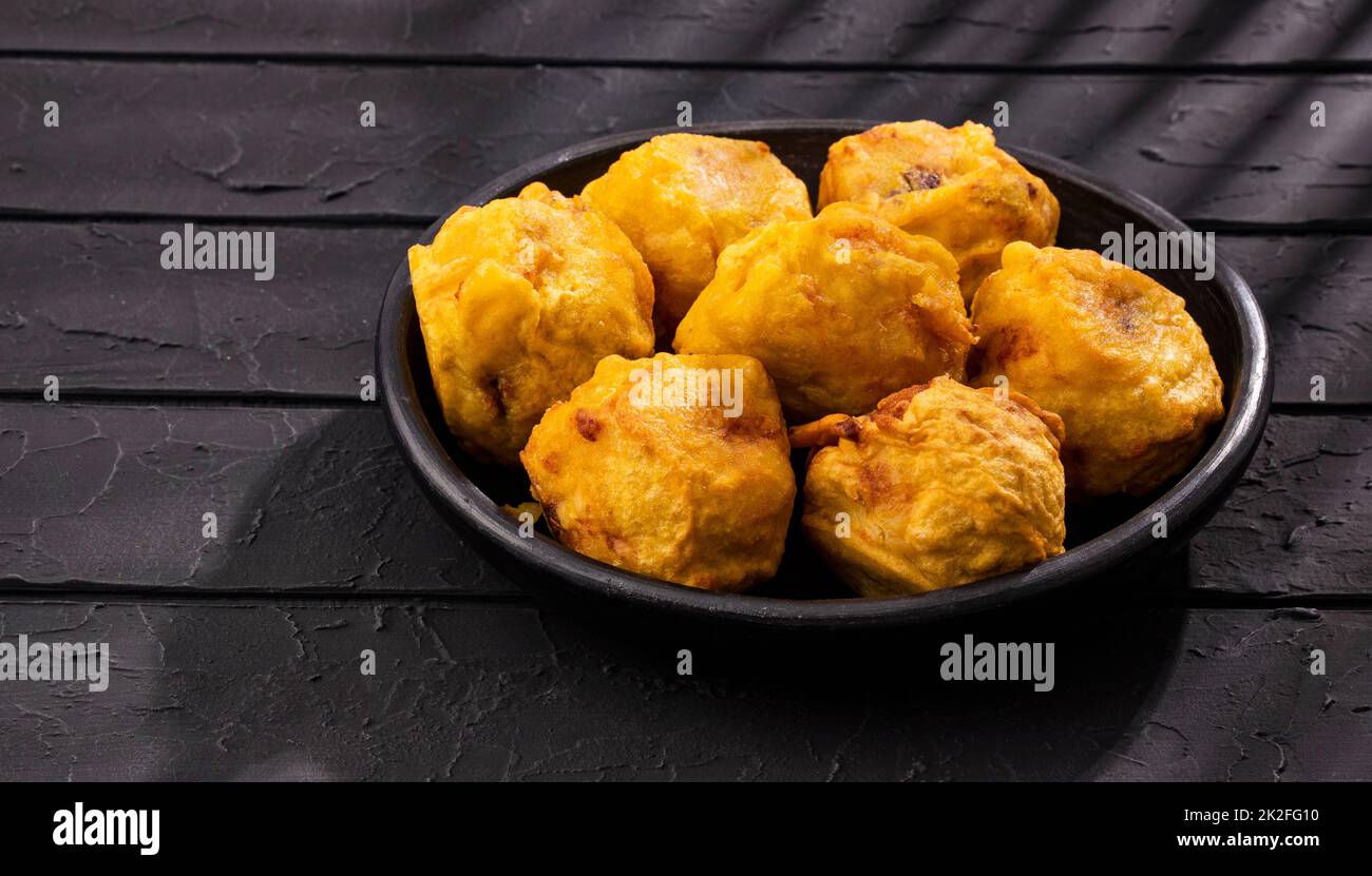 Colombian fried stuffed potatoes - Colombian street food Stock Photo ...