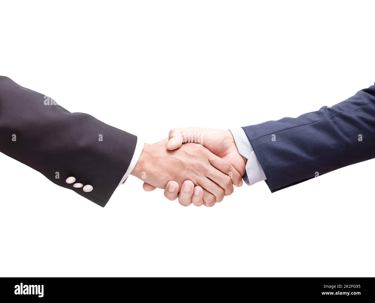 Business people shake hands isolated on white background Stock Photo ...