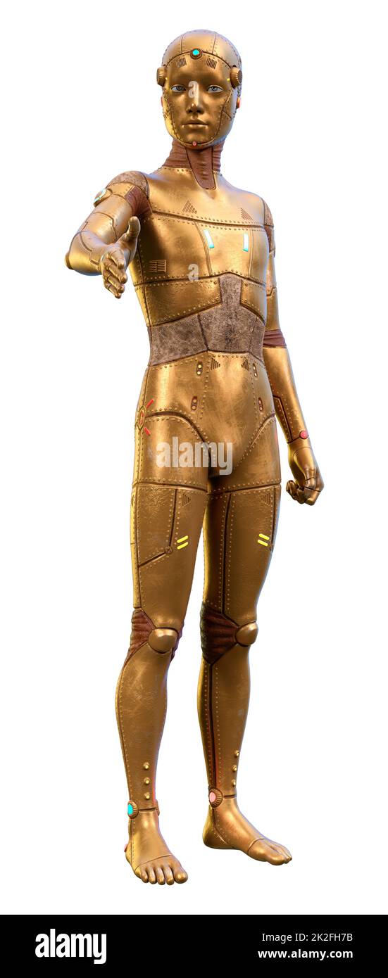 3D Rendering Male Robot on White Stock Photo - Alamy