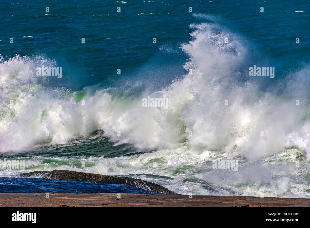 Storm waves breaking rocks in hi-res stock photography and images - Alamy