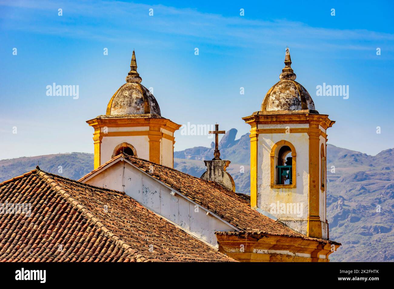 Back view of old and historic church in colonial architecture from the ...