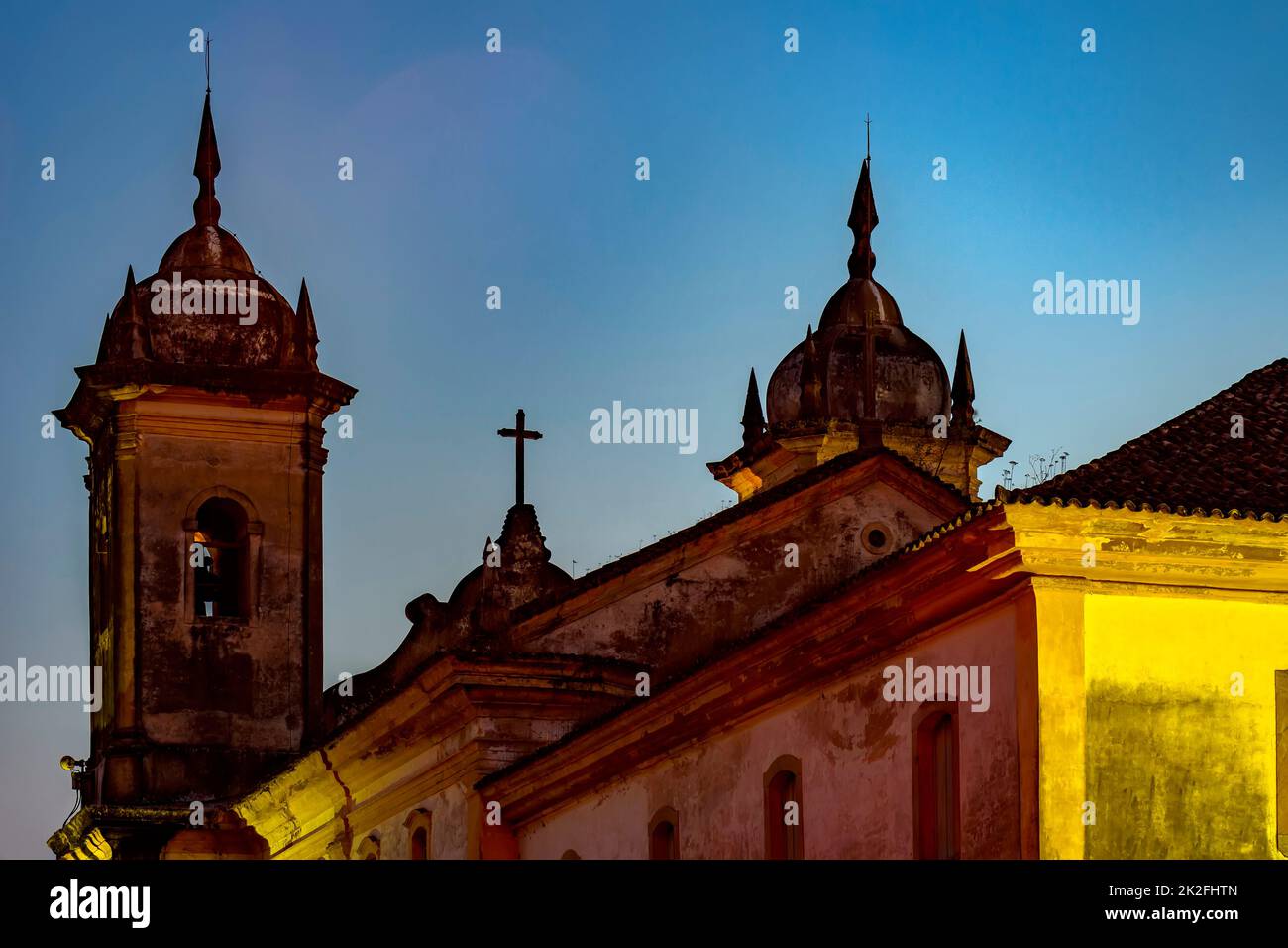 Back view of old and historic church in colonial architecture from the ...