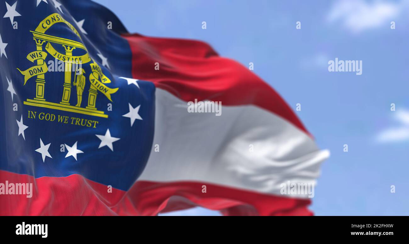 The state flag of Georgia waving in the wind Stock Photo - Alamy