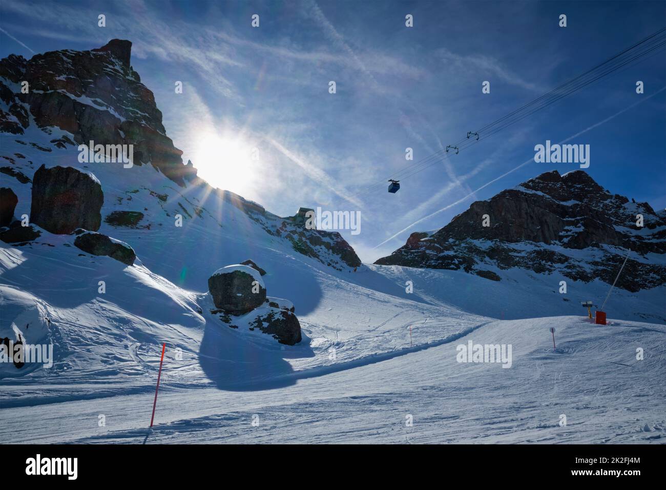 Ski resort in Dolomites, Italy Stock Photo - Alamy