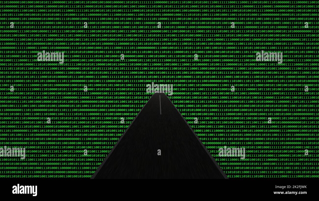 Driving into the digital world 3d illustration Stock Photo - Alamy