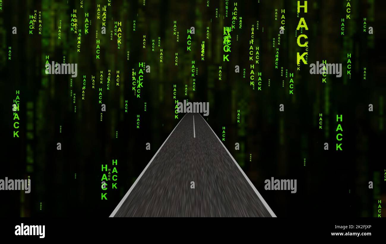 Driving into the hacking world 3d illustration Stock Photo - Alamy