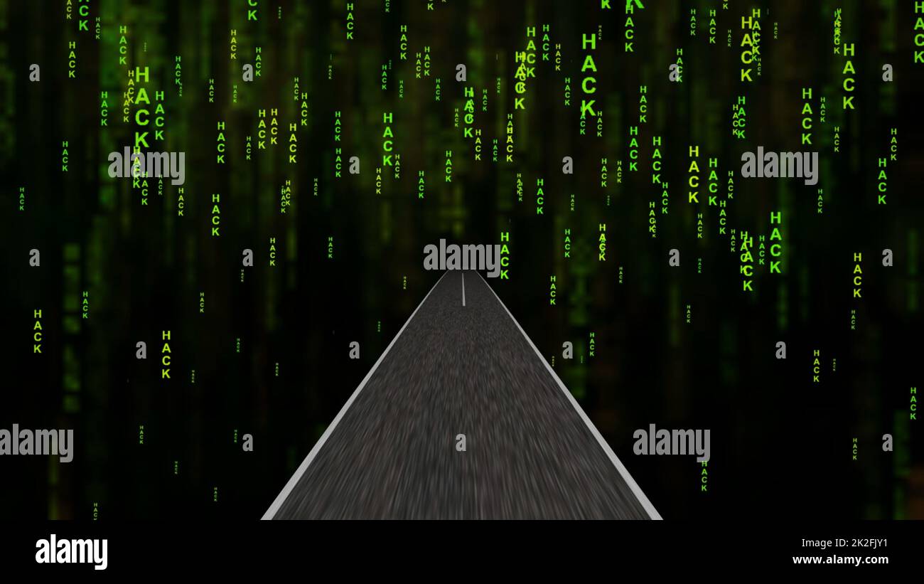 Driving into the hacking world 3d illustration Stock Photo - Alamy
