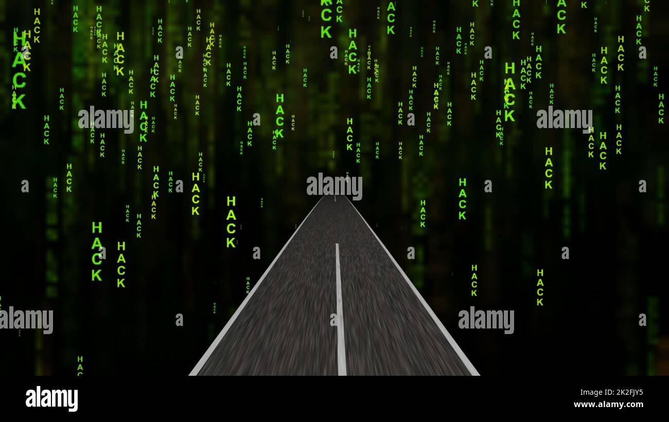 Driving into the hacking world 3d illustration Stock Photo - Alamy