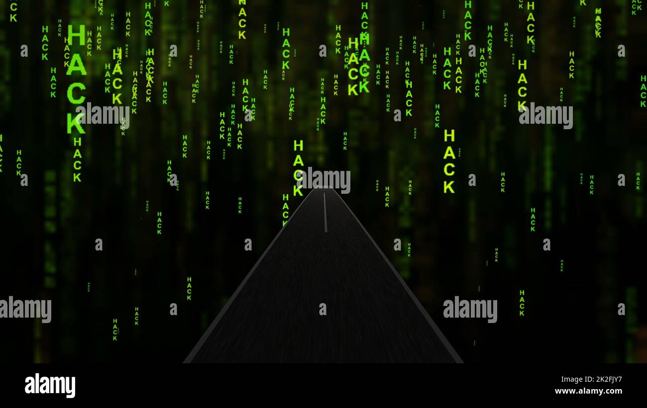 Driving into the hacking world 3d illustration Stock Photo - Alamy