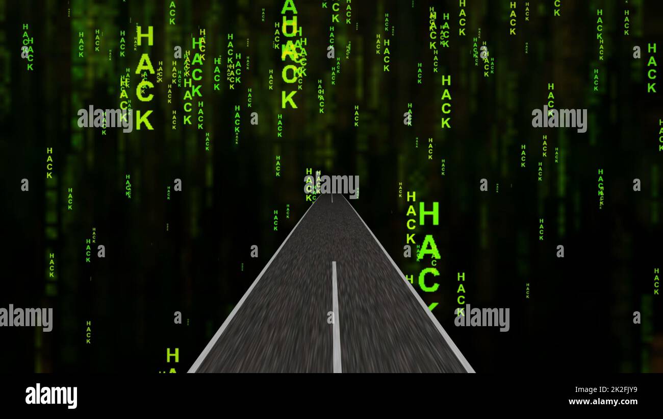 Driving into the hacking world 3d illustration Stock Photo - Alamy